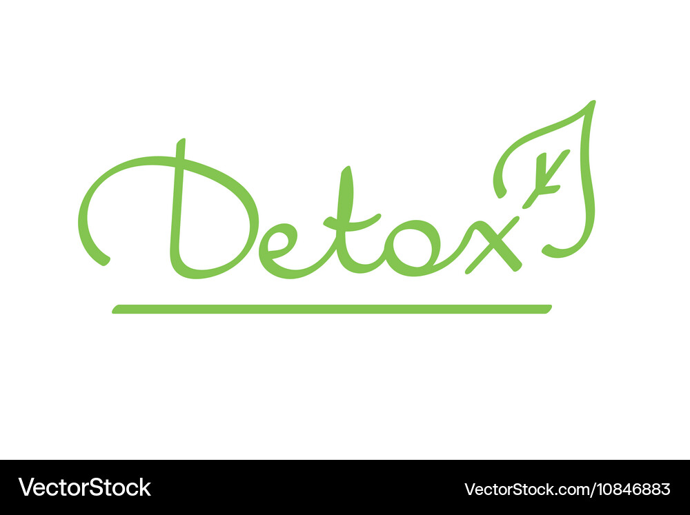 Hand drawn lettering word detox Royalty Free Vector Image