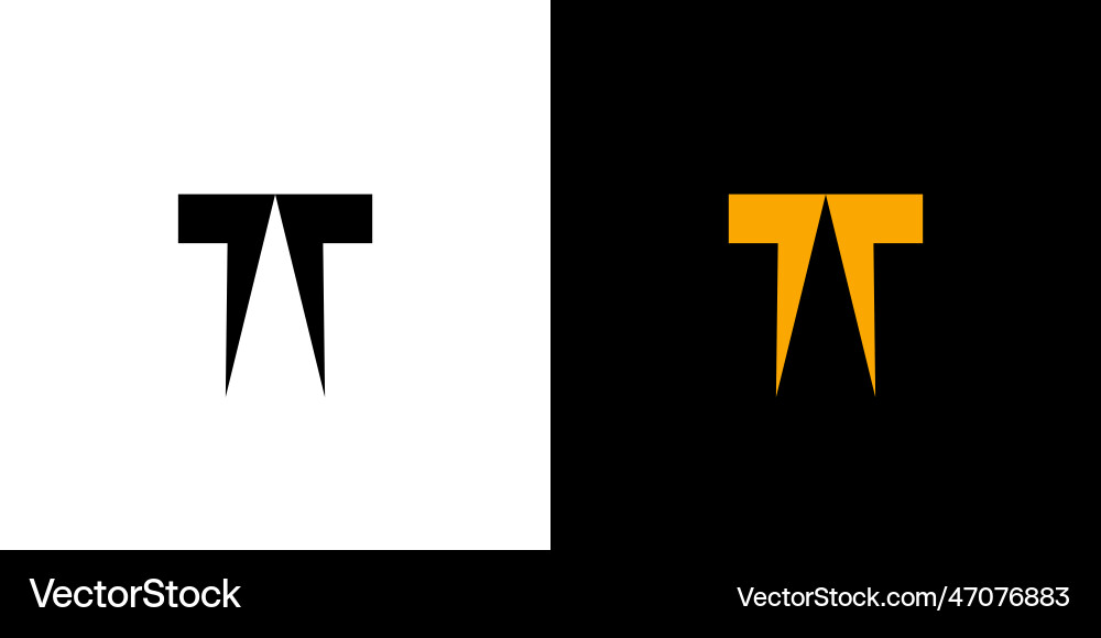 Modern and strong letter t initials logo design 3 Vector Image