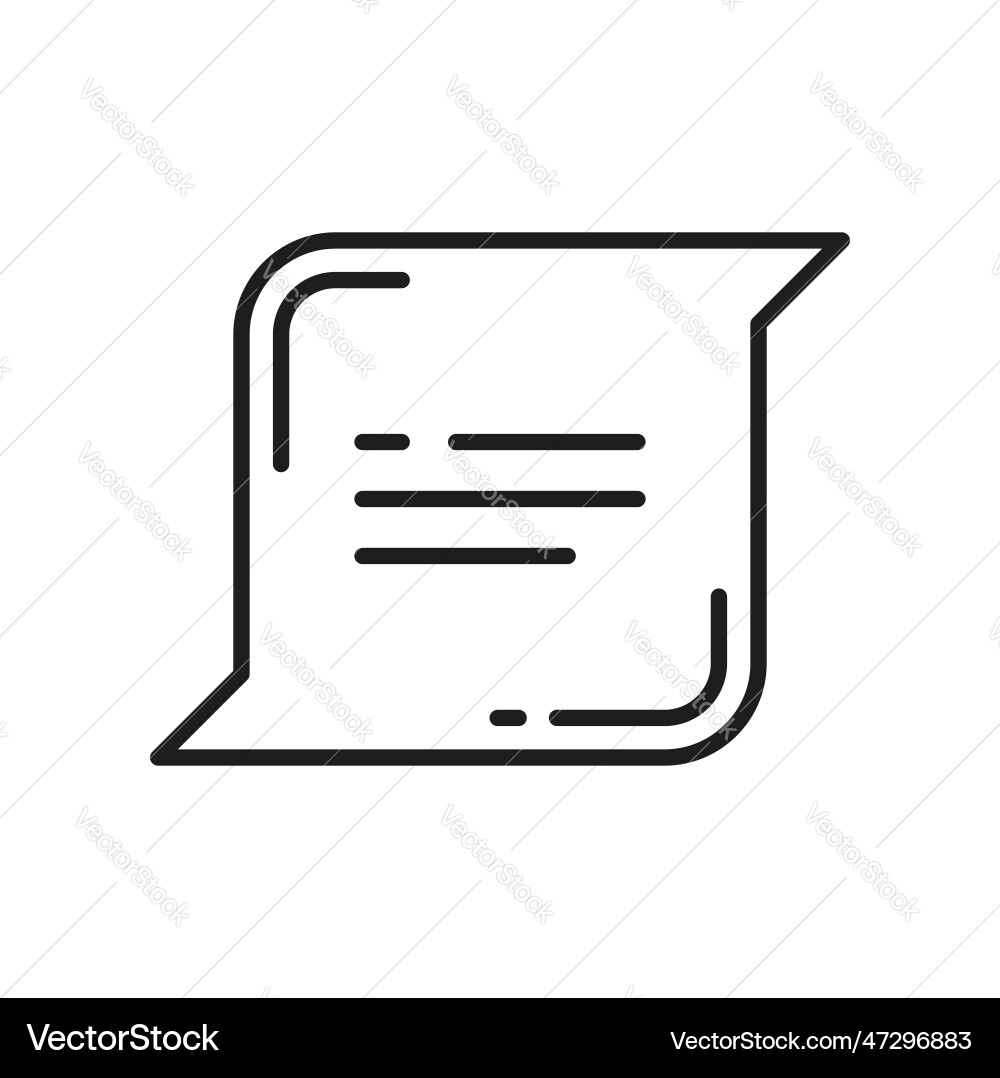 Paper memo sticker card label line chat bubble Vector Image