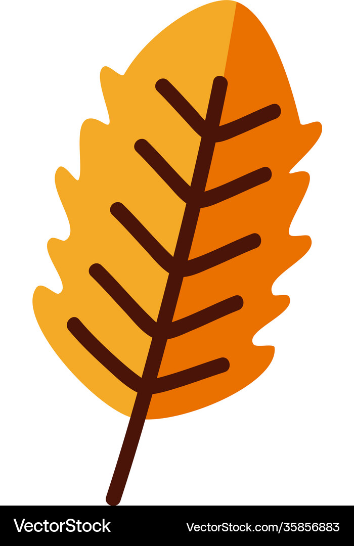 Plant leaf line and fill style symbol Royalty Free Vector