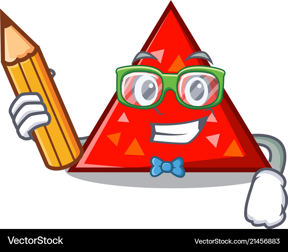 Student triangel character cartoon style Vector Image