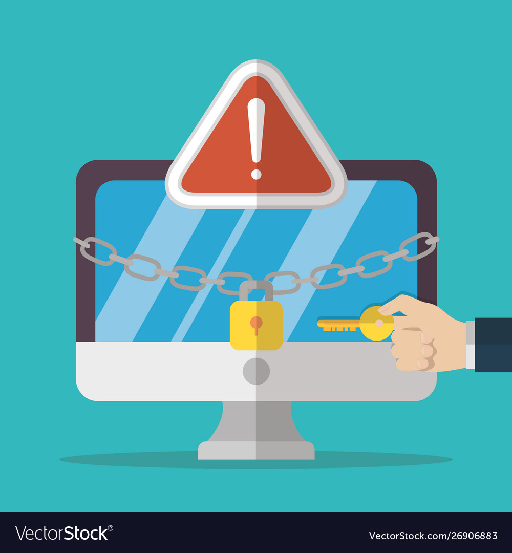 Technology internet security flat design Vector Image