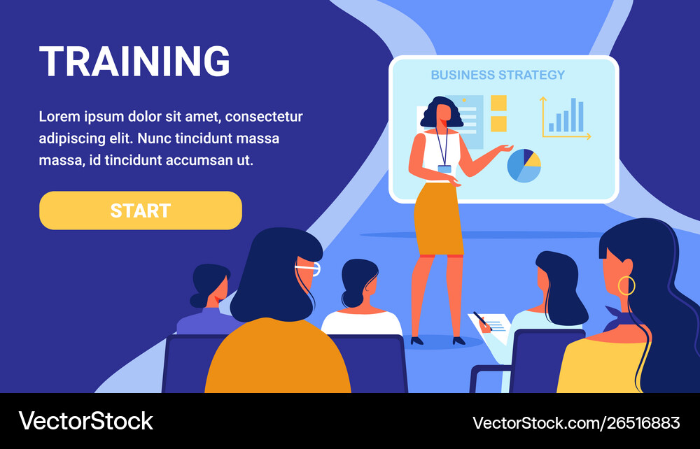 Training for woman course business strategy Vector Image