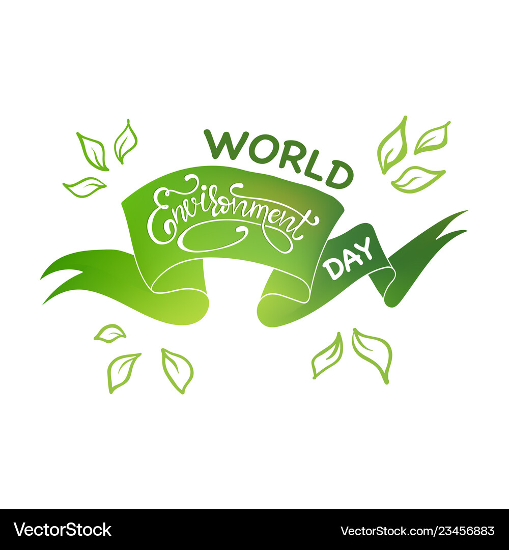 World environment day hand lettering card Vector Image