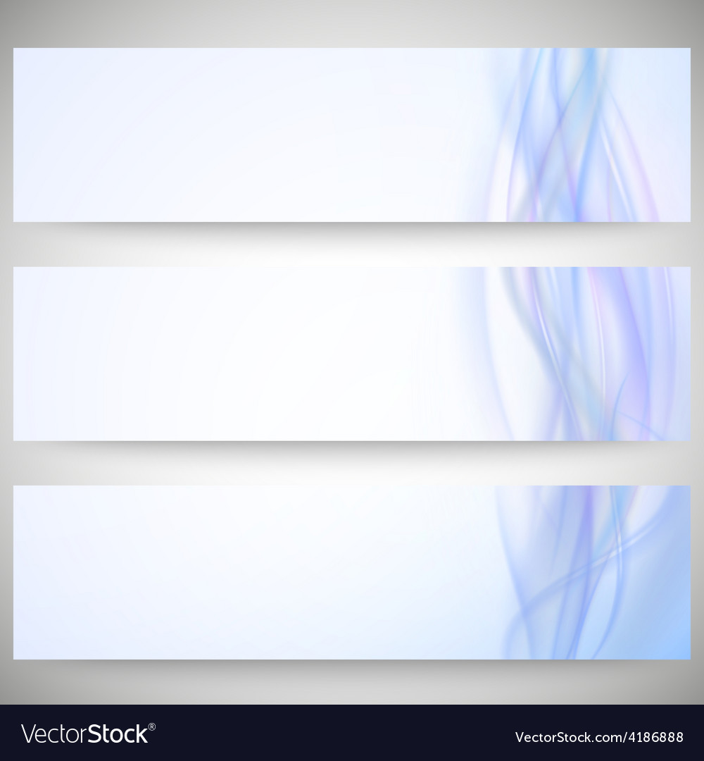 Abstract headers set wave design Royalty Free Vector Image