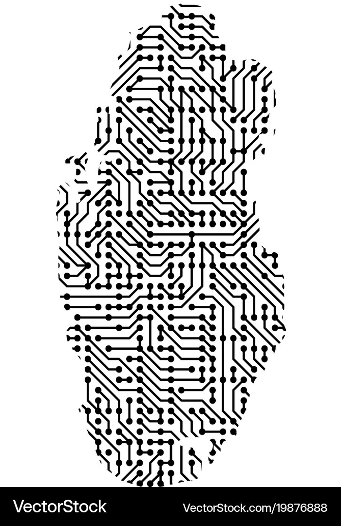 Abstract schematic map of qatar from the black Vector Image