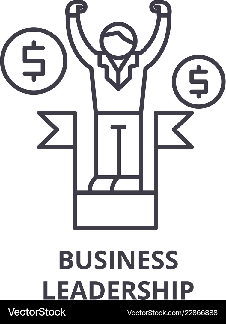 Business leadership line icon concept Royalty Free Vector