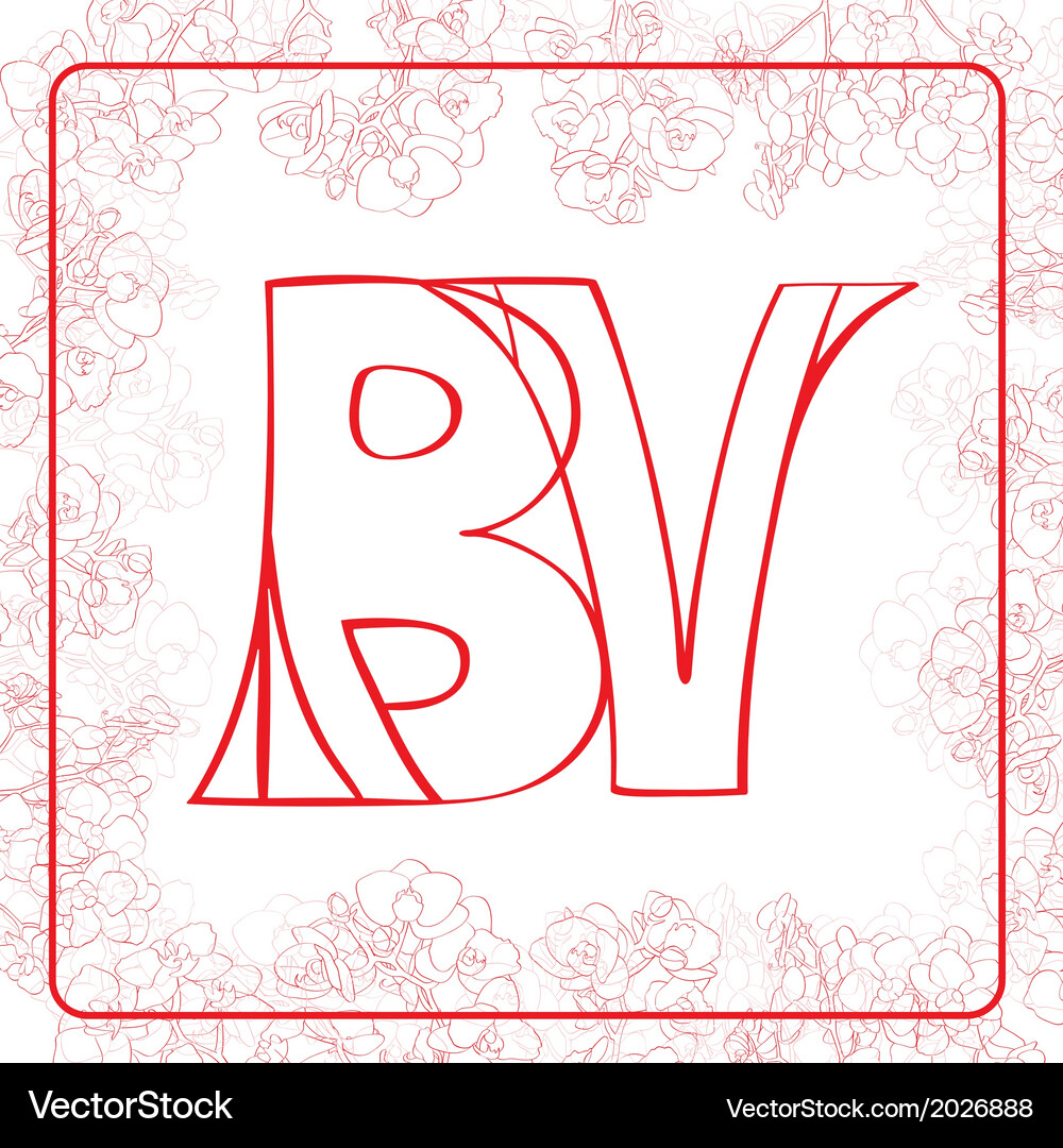 Bv monogram Royalty Free Vector Image - VectorStock