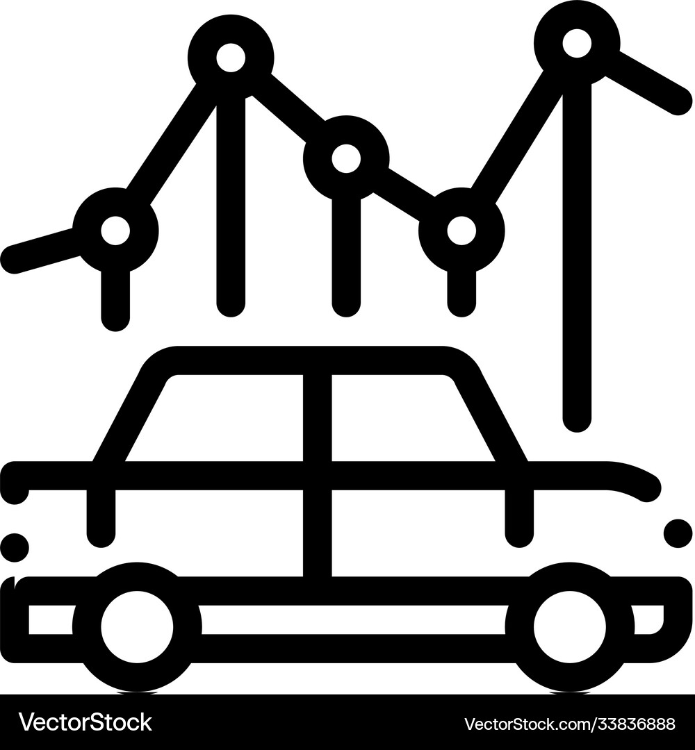 Car use infographic icon outline Royalty Free Vector Image