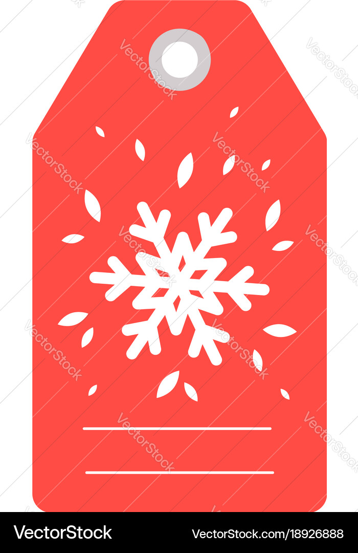 Christmas gift tag with snow Royalty Free Vector Image
