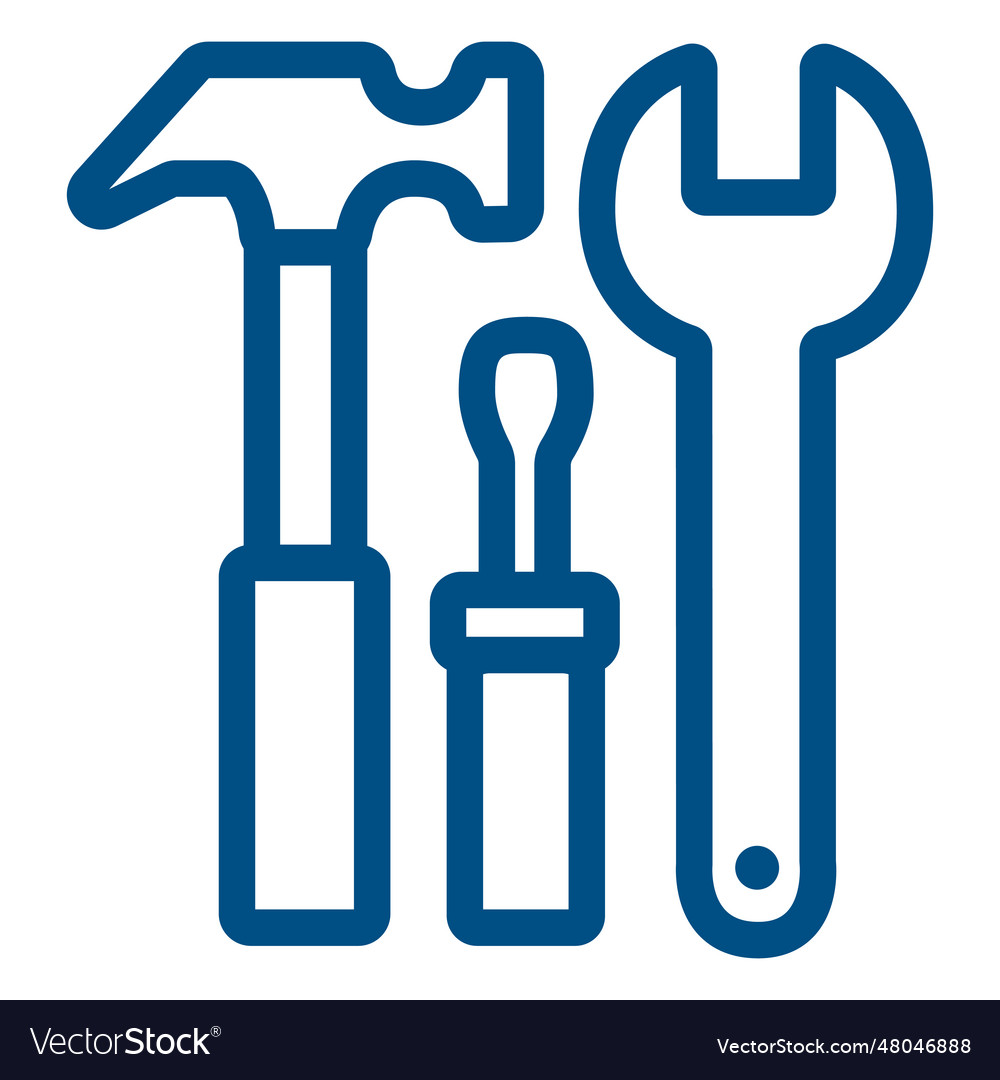 Construction tools stroke icon Royalty Free Vector Image