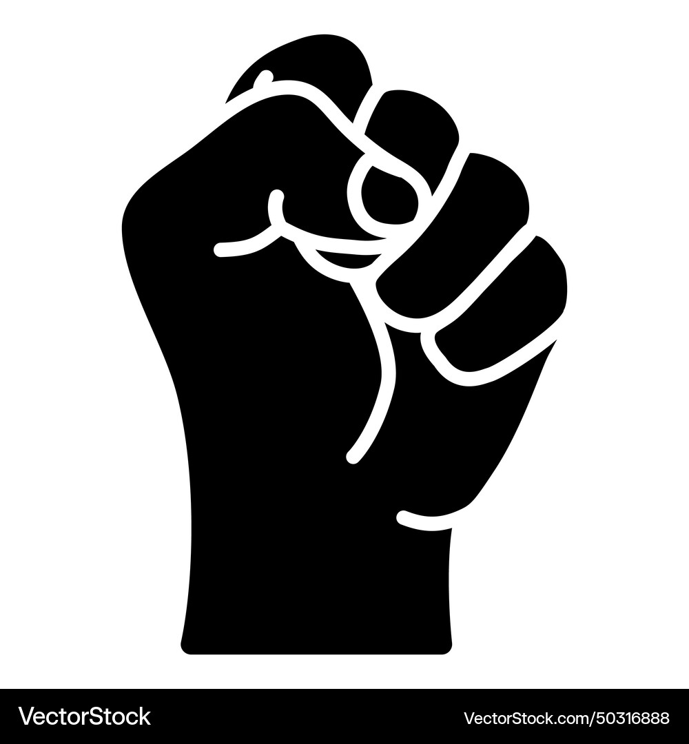 Fist fight resistance flat icon isolated on white Vector Image
