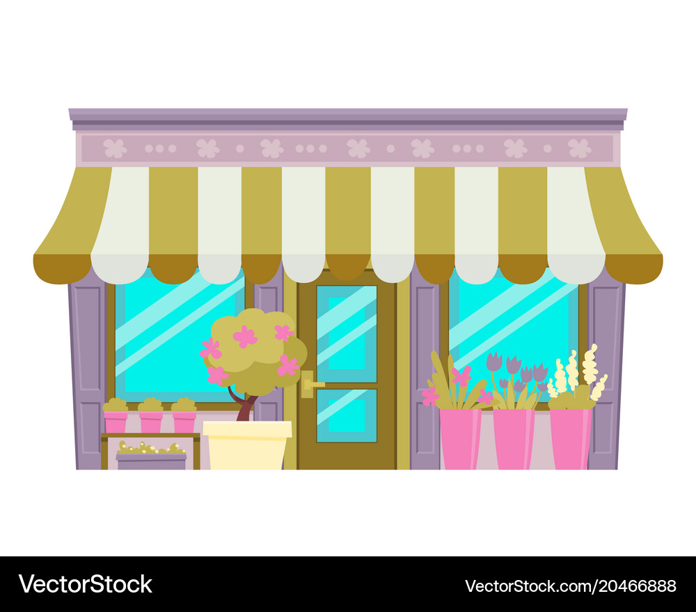 Flower shop isolated on white background Vector Image