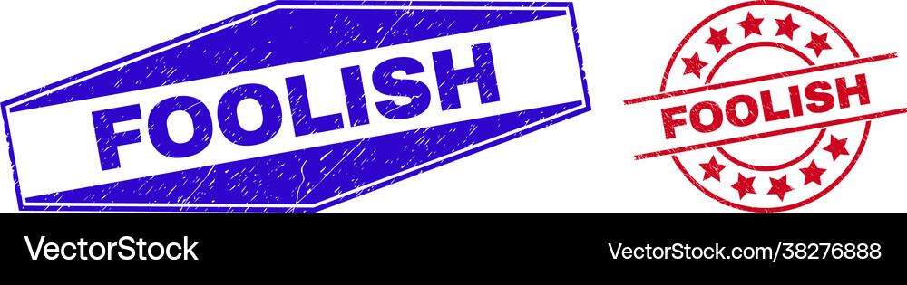 Foolish scratched watermarks in circle and hexagon