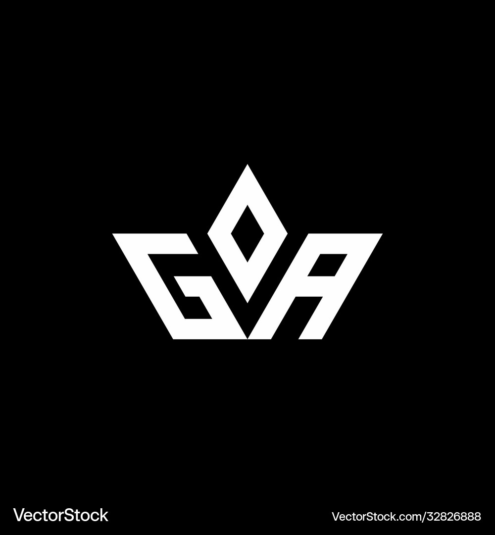Ga monogram logo with crown shape luxury style Vector Image