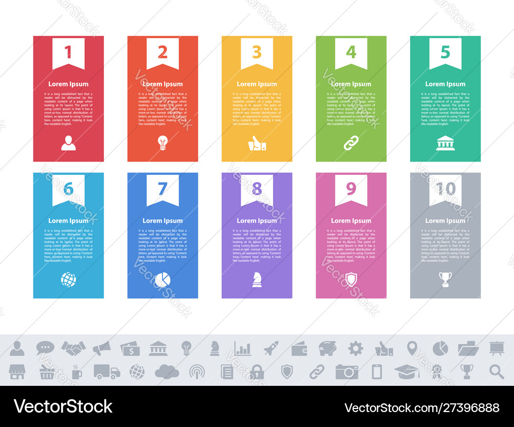 Infographic design business concept with 10 steps Vector Image