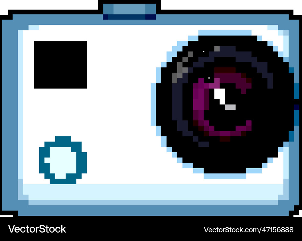 Movie action camera game pixel art Royalty Free Vector Image