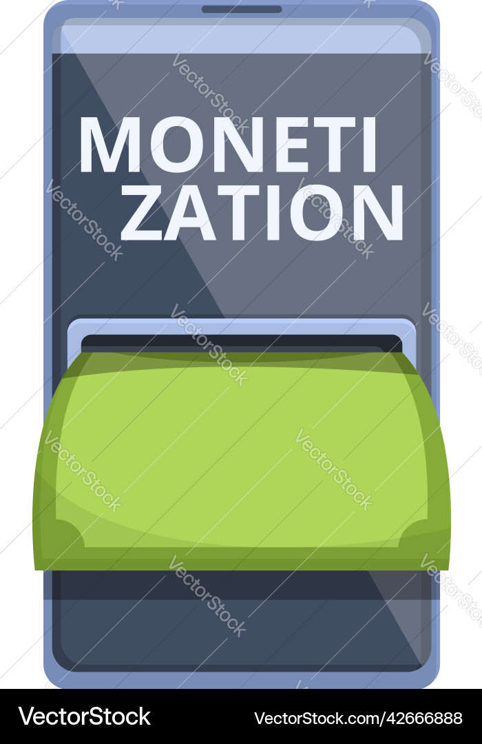 Smartphone monetization icon cartoon money Vector Image