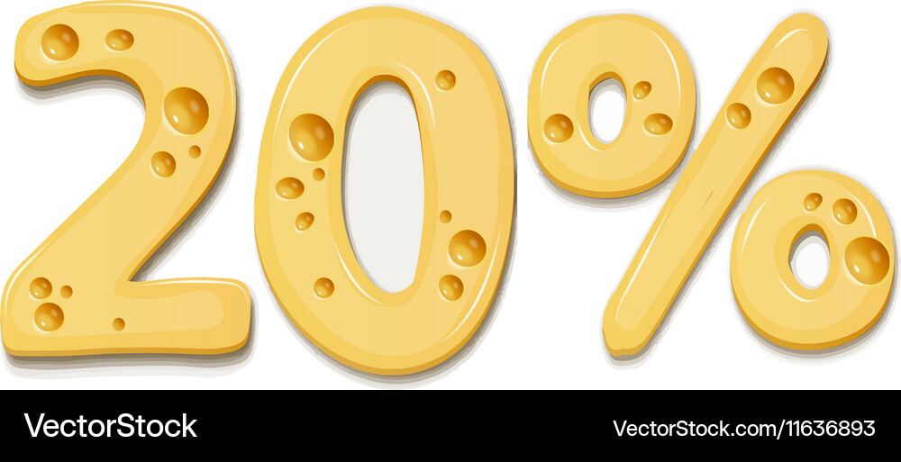 Cheese sale numbers banner Royalty Free Vector Image