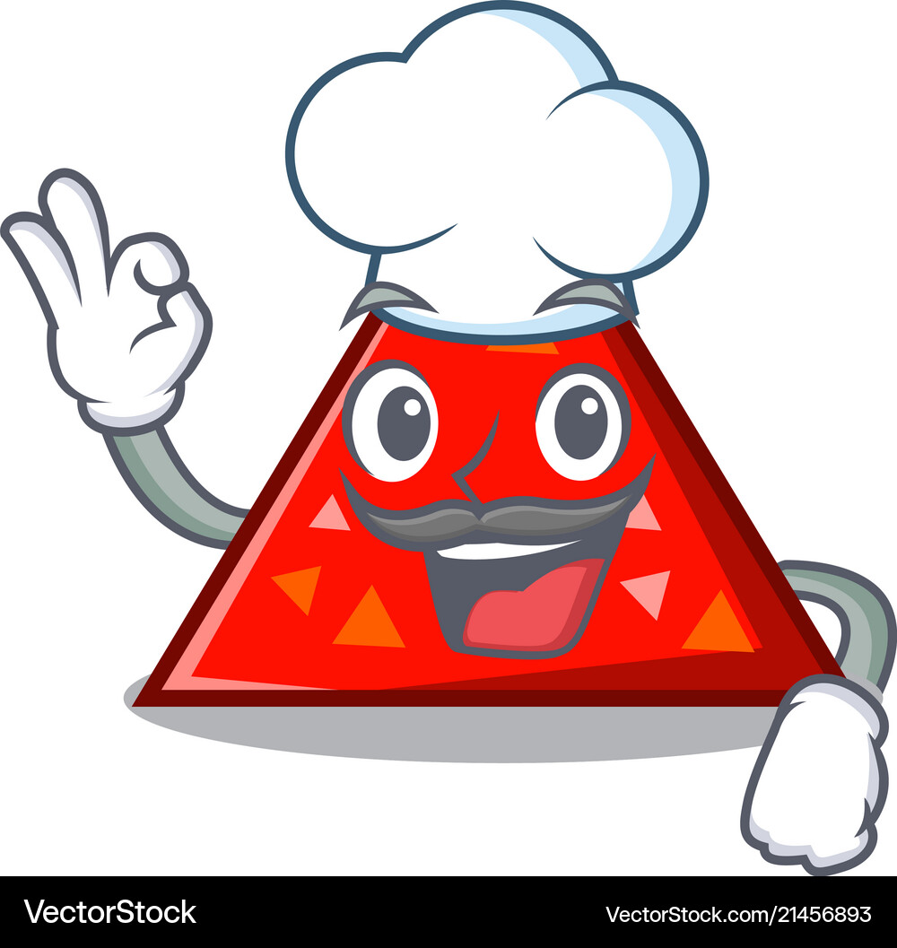 Chef triangel character cartoon style Royalty Free Vector