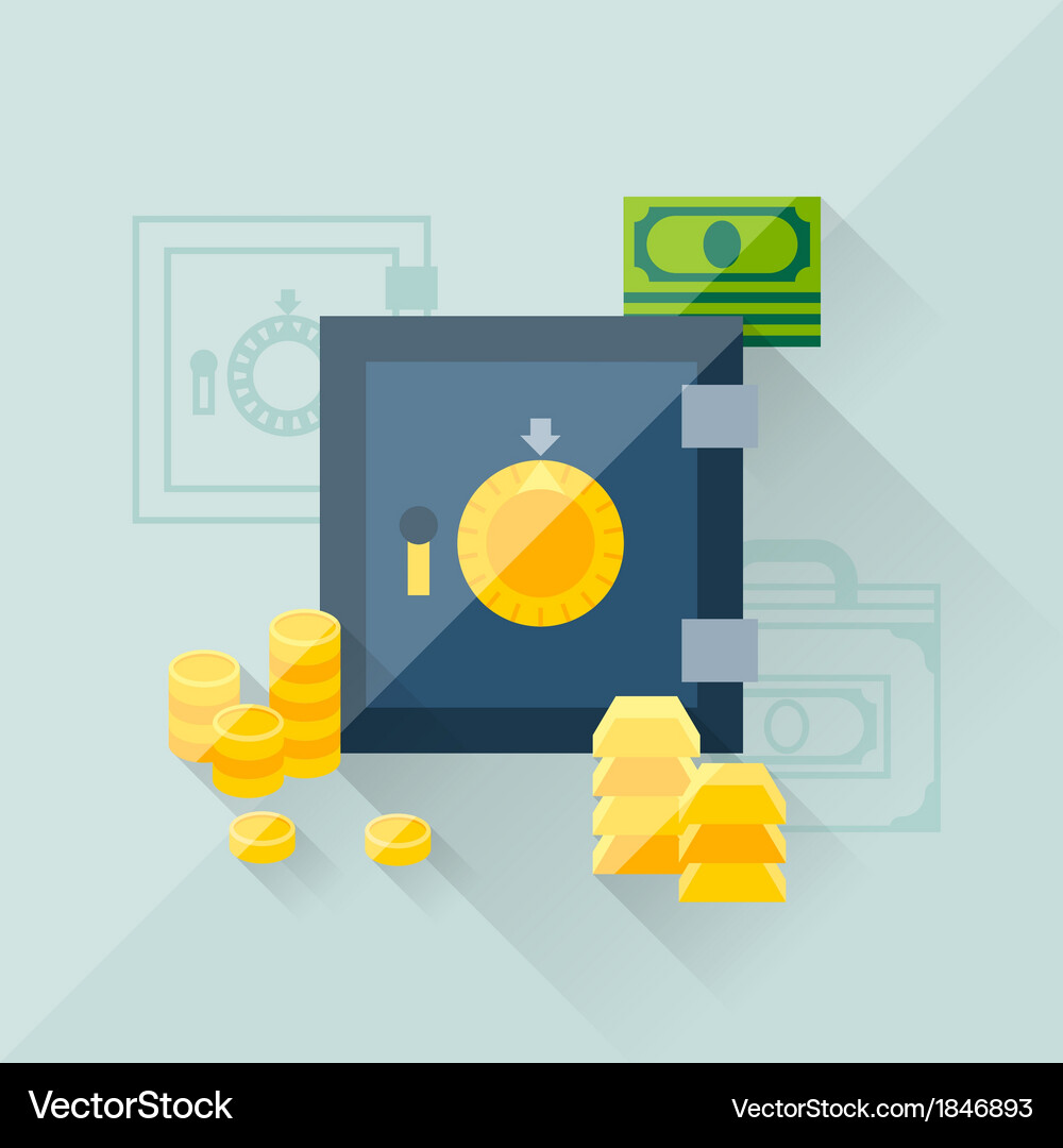 Concept of savings in flat design style Royalty Free Vector