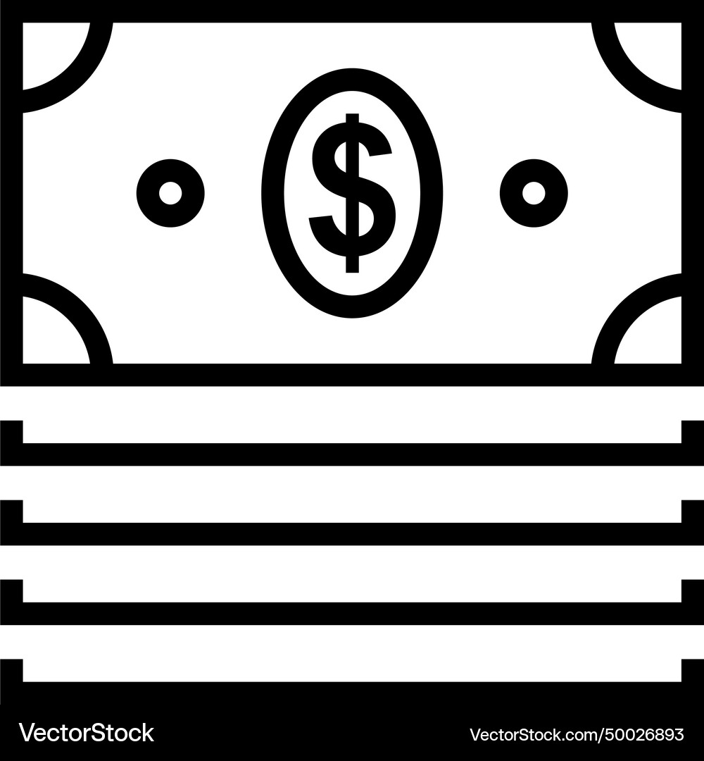 Currency stack icon Royalty Free Vector Image - VectorStock