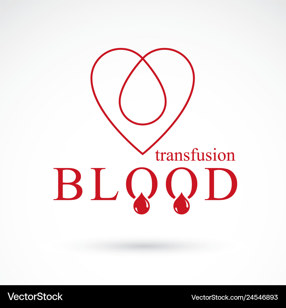 Heart shape blood transfusion concept charity Vector Image