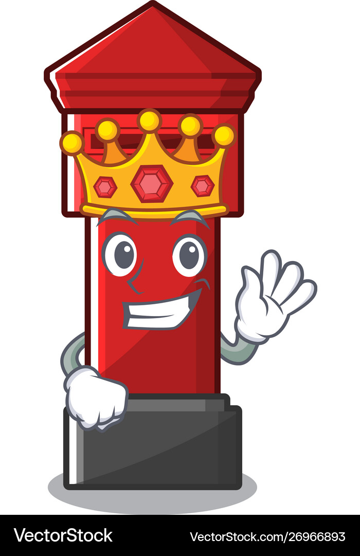 King pillar box on a cartoon highway Royalty Free Vector