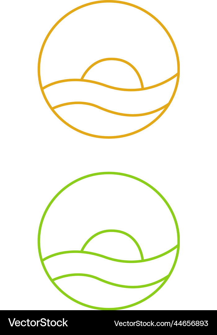 Sunset logo sign symbol isolated on white Vector Image