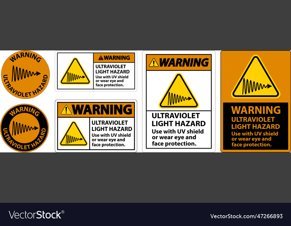 Warning ultraviolet light hazard label on white Vector Image Warning ultraviolet light hazard label on white Vector Image