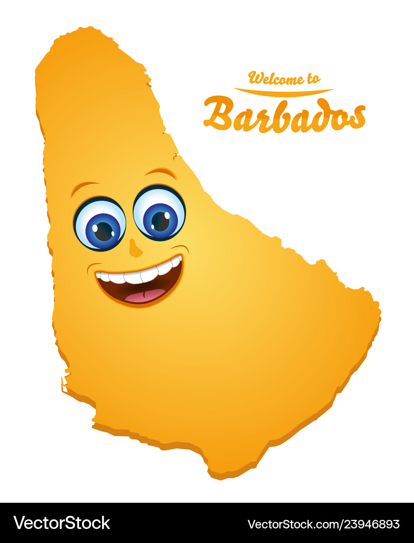 Welcome to barbados happy face map Royalty Free Vector Image