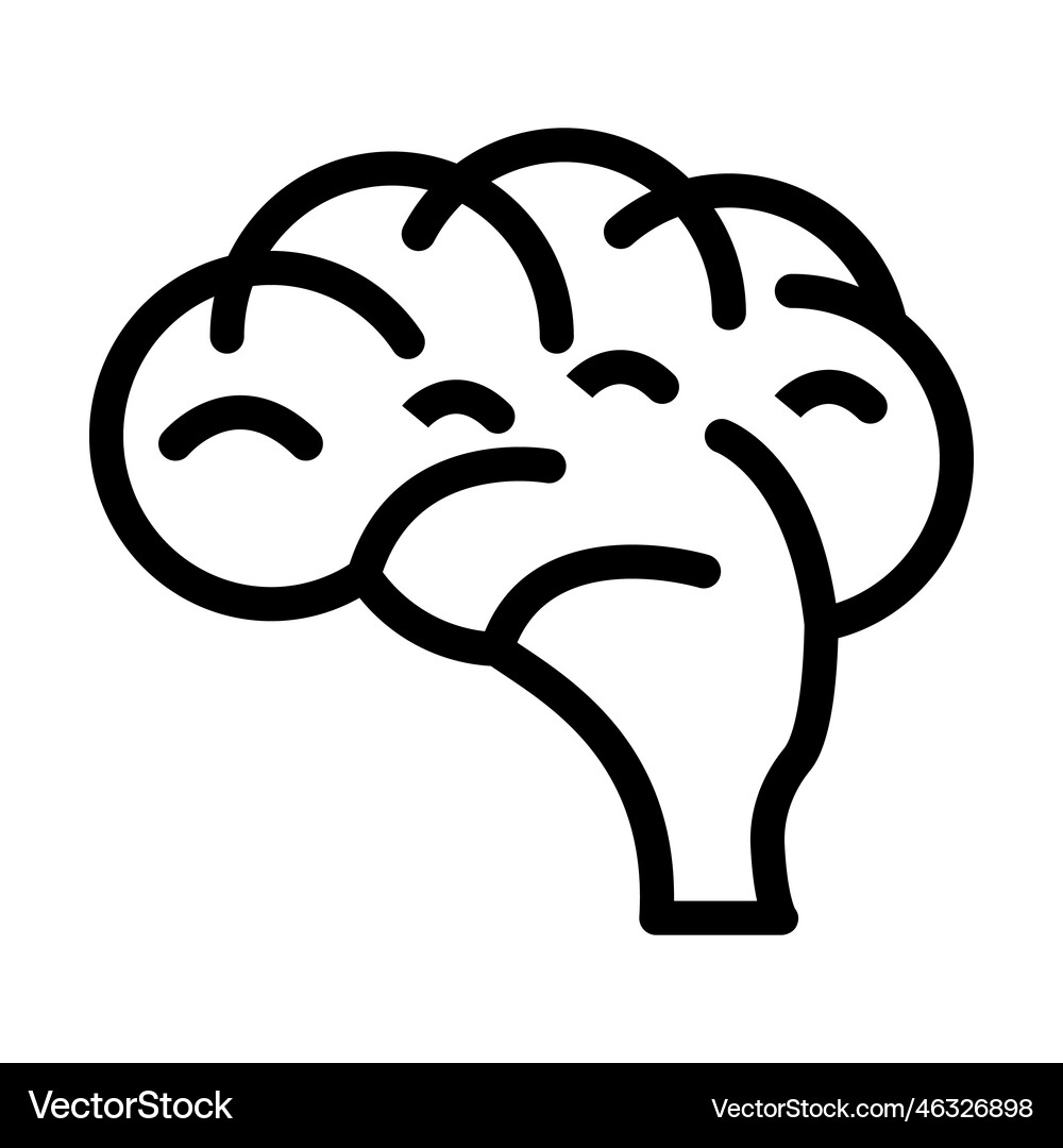 Brain thick line icon for personal and commercial Vector Image