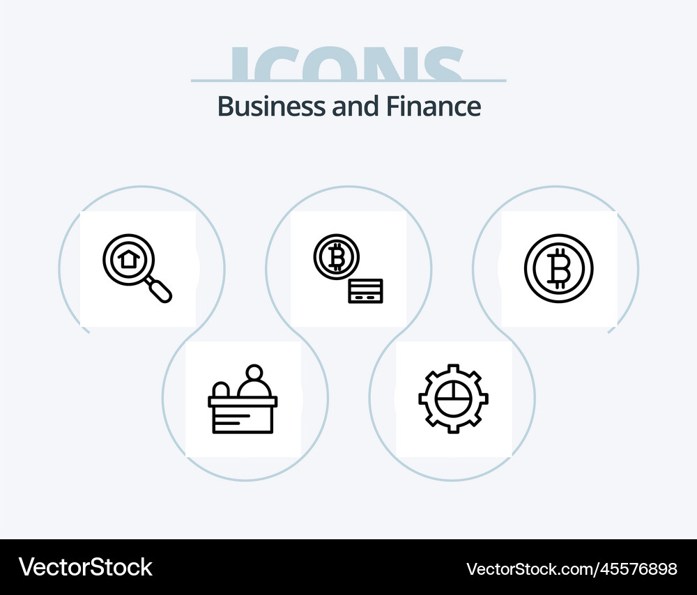 Finance line icon pack 5 icon design money Vector Image