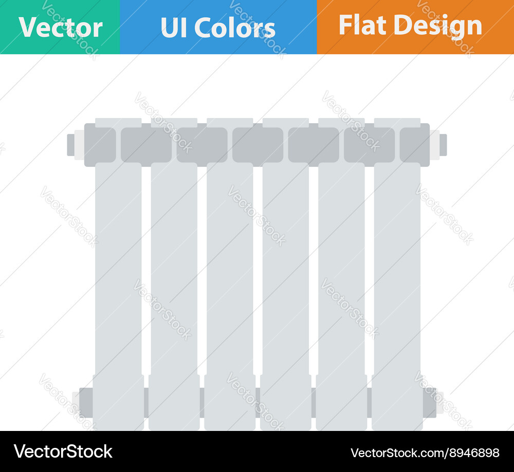 Flat design icon of radiator Royalty Free Vector Image