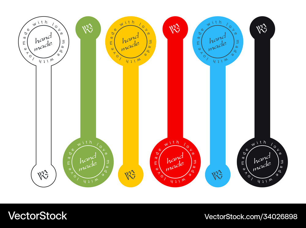 Handmade stickers with calligraphy inscription Vector Image