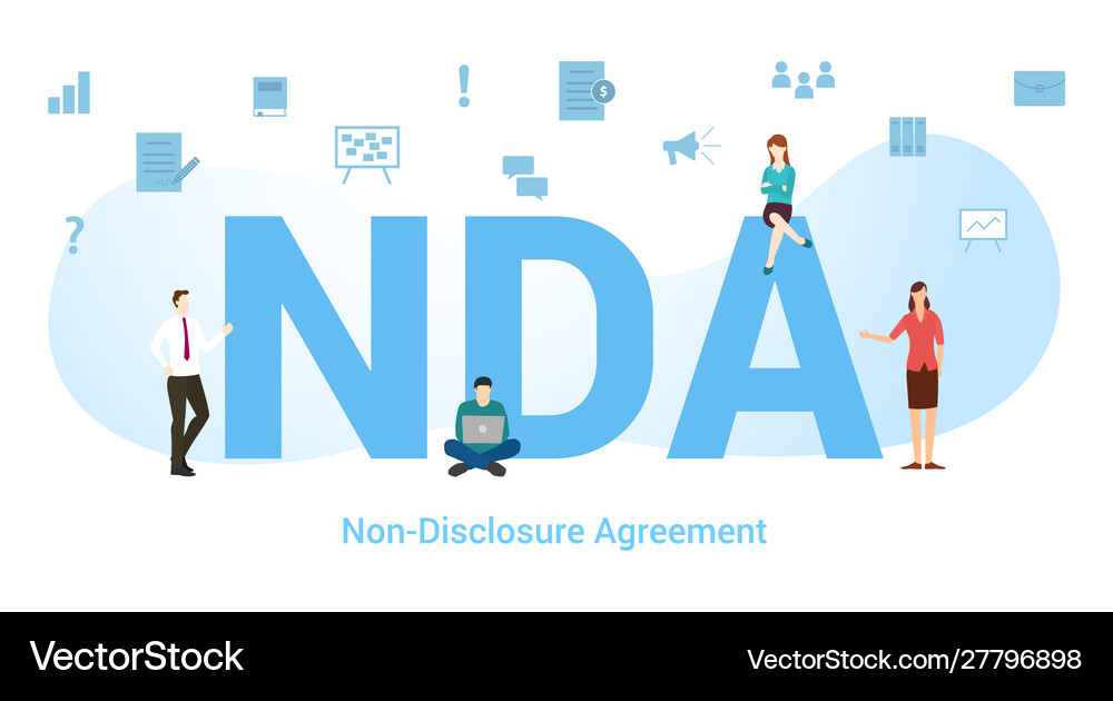Nda non disclosure agreement concept with big Vector Image