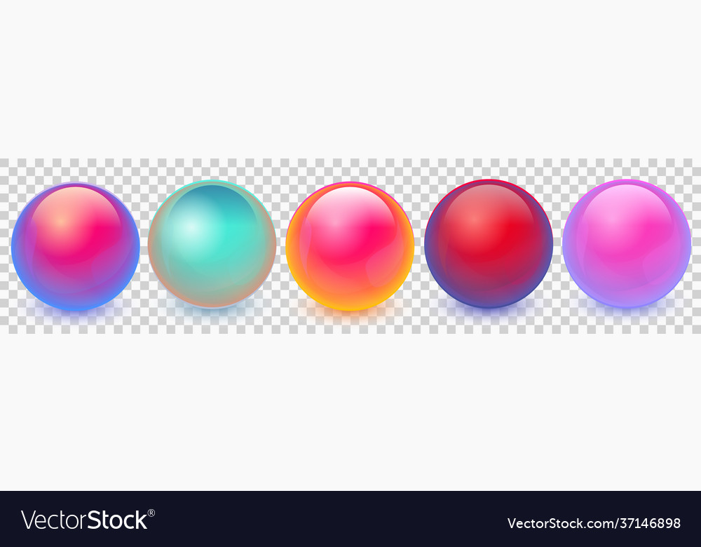 Set colored balls with glares and shadows Vector Image