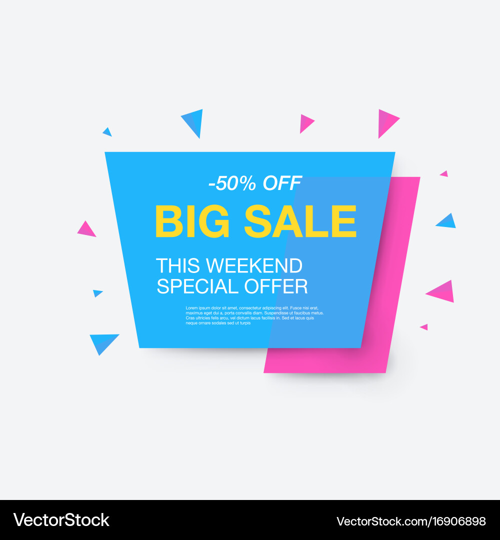 Weekend sale banner special offer Royalty Free Vector Image