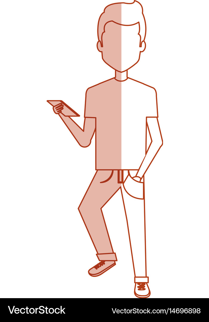 Young man with smartphone casual avatar Royalty Free Vector