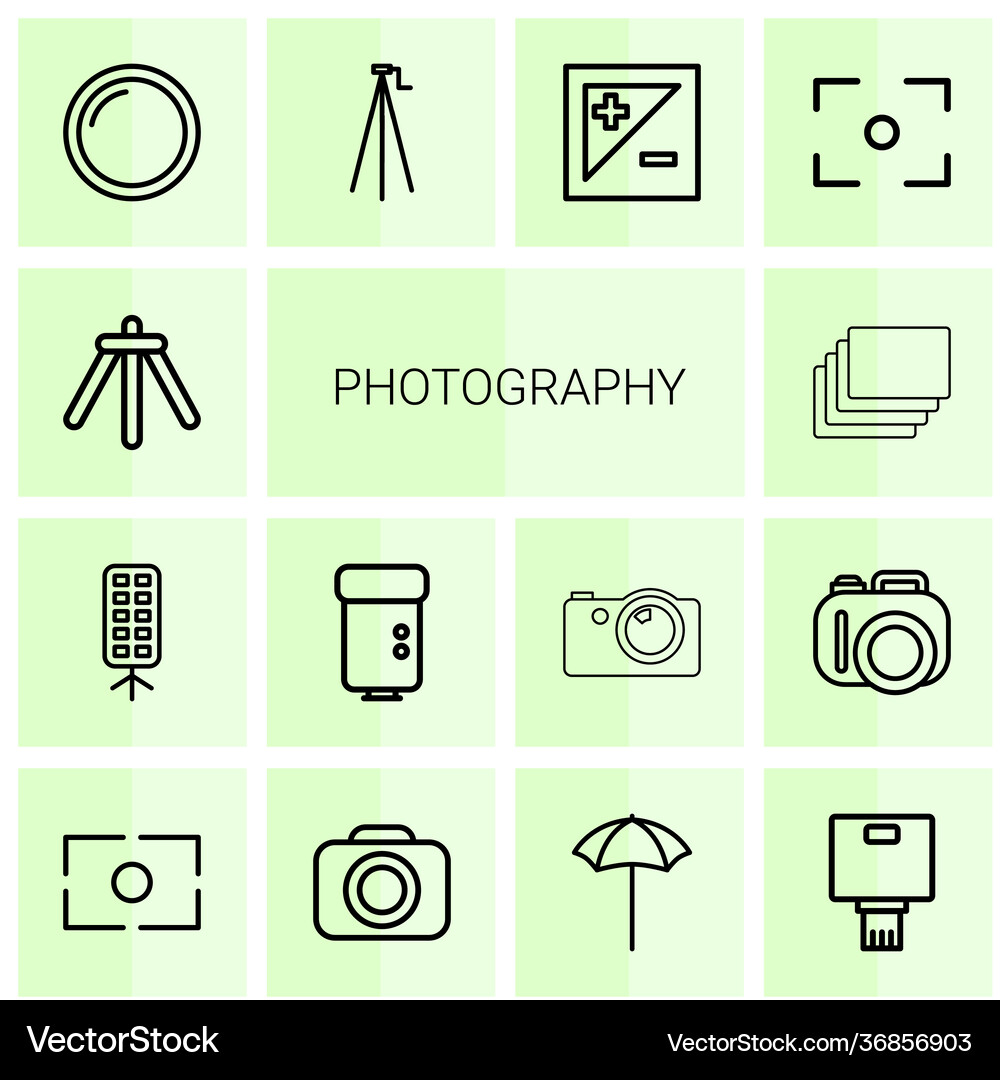 14 photography icons Royalty Free Vector Image
