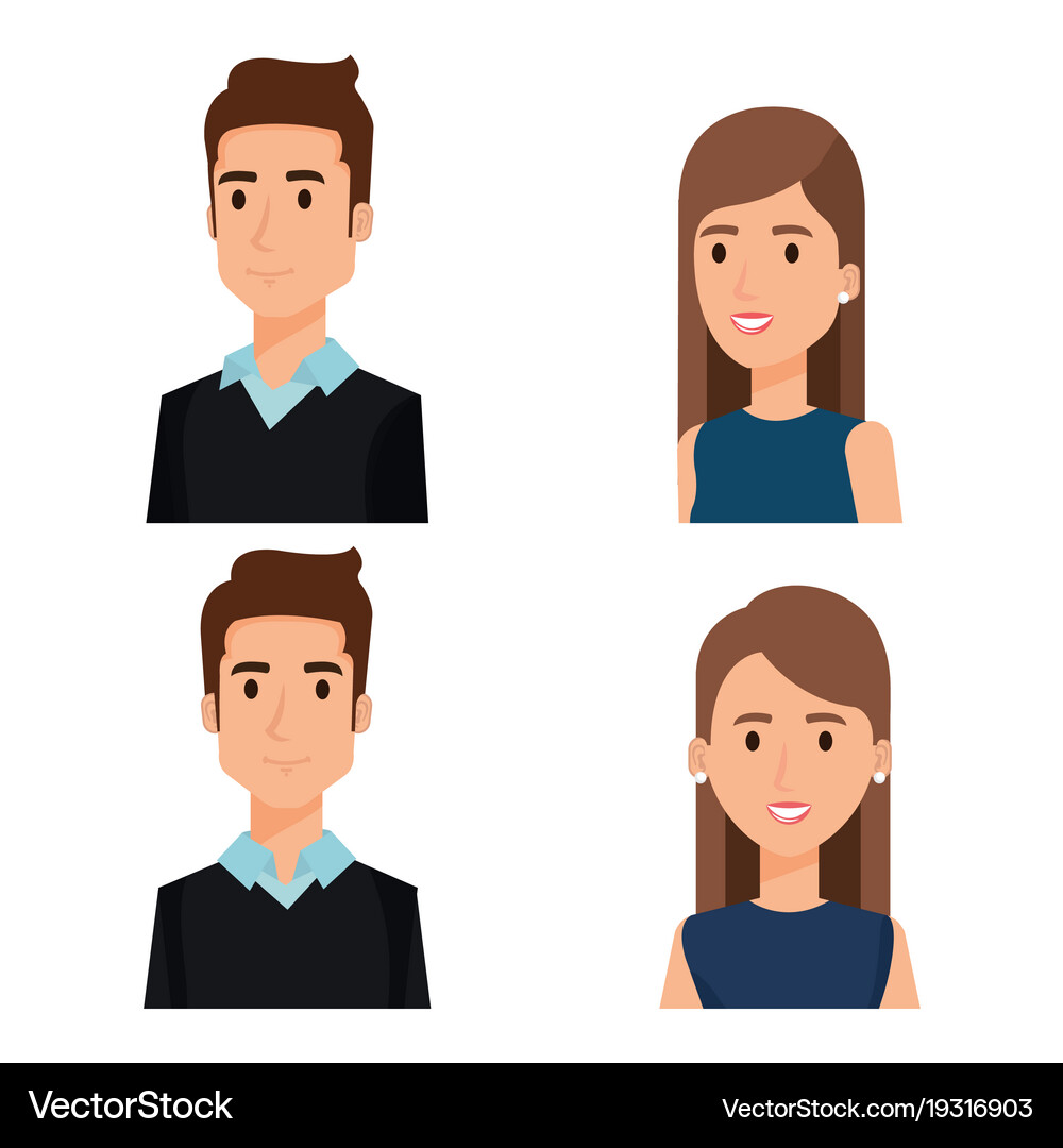 Business people group avatars characters Vector Image