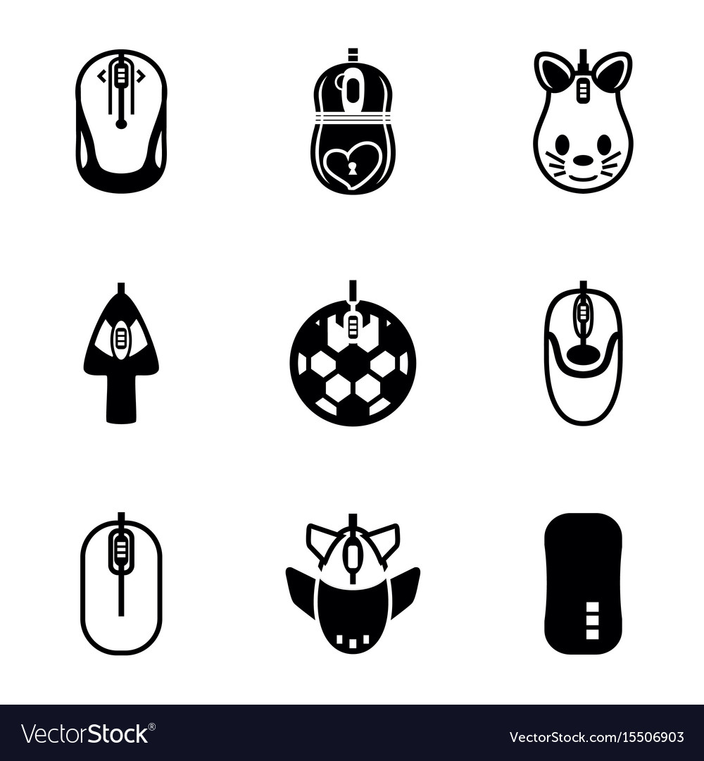 Computer mouse icon set Royalty Free Vector Image