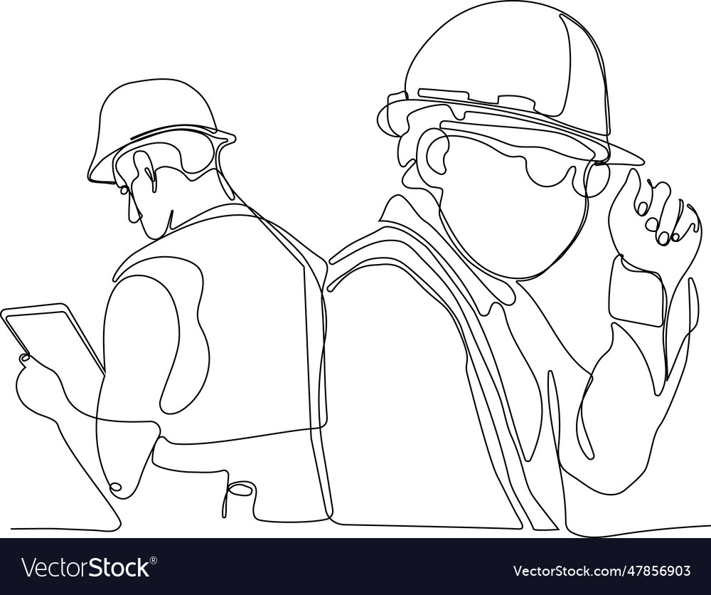 Construction manager and engineer working Vector Image