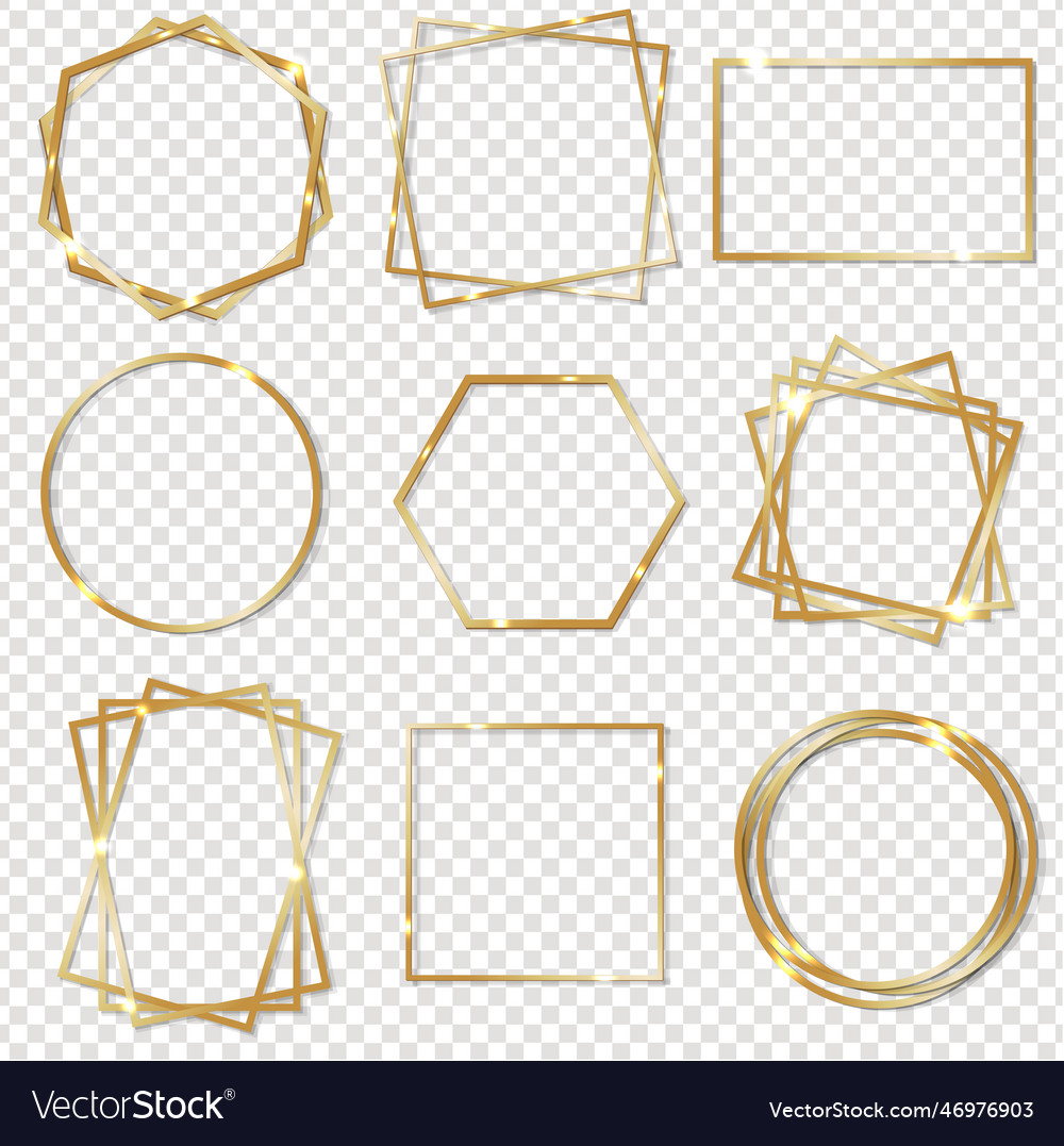 Egoldenframesisolatedtransparentbackground Vector Image