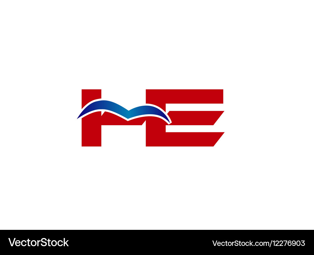 He logo graphic branding letter element Royalty Free Vector