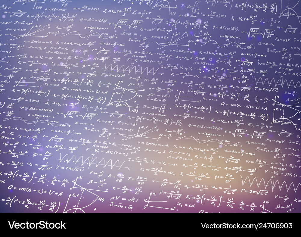 Lot of recondite math equations and formulas Vector Image