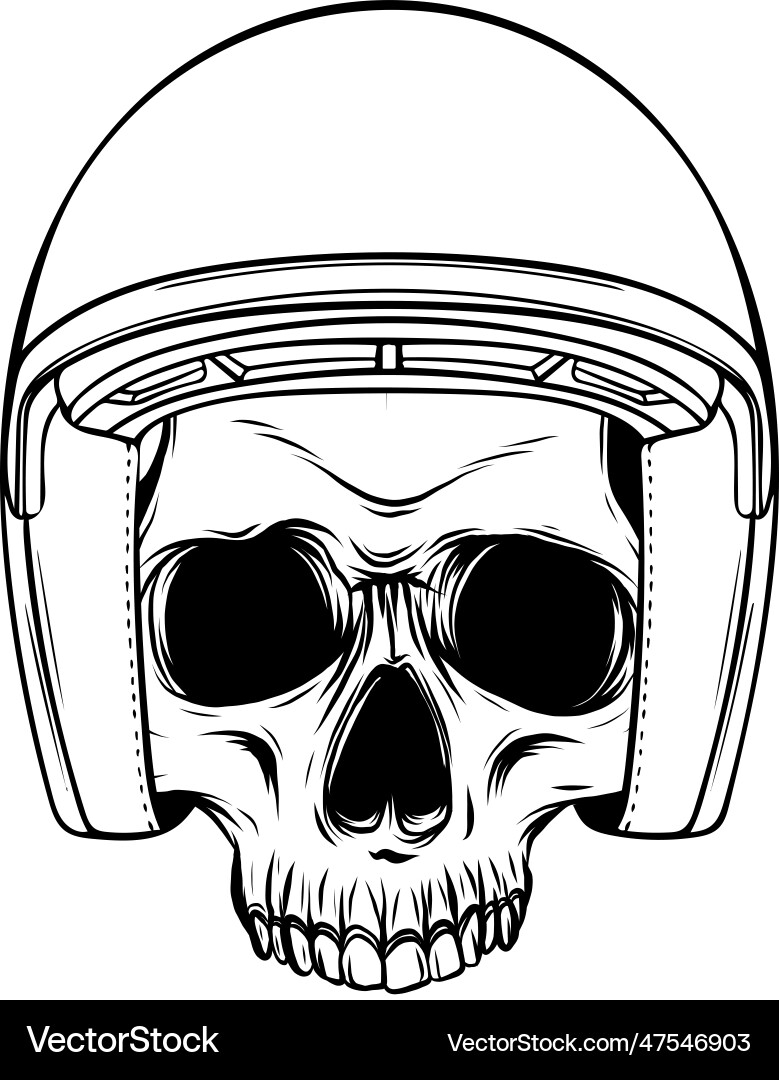 Of outline human skull design Royalty Free Vector Image