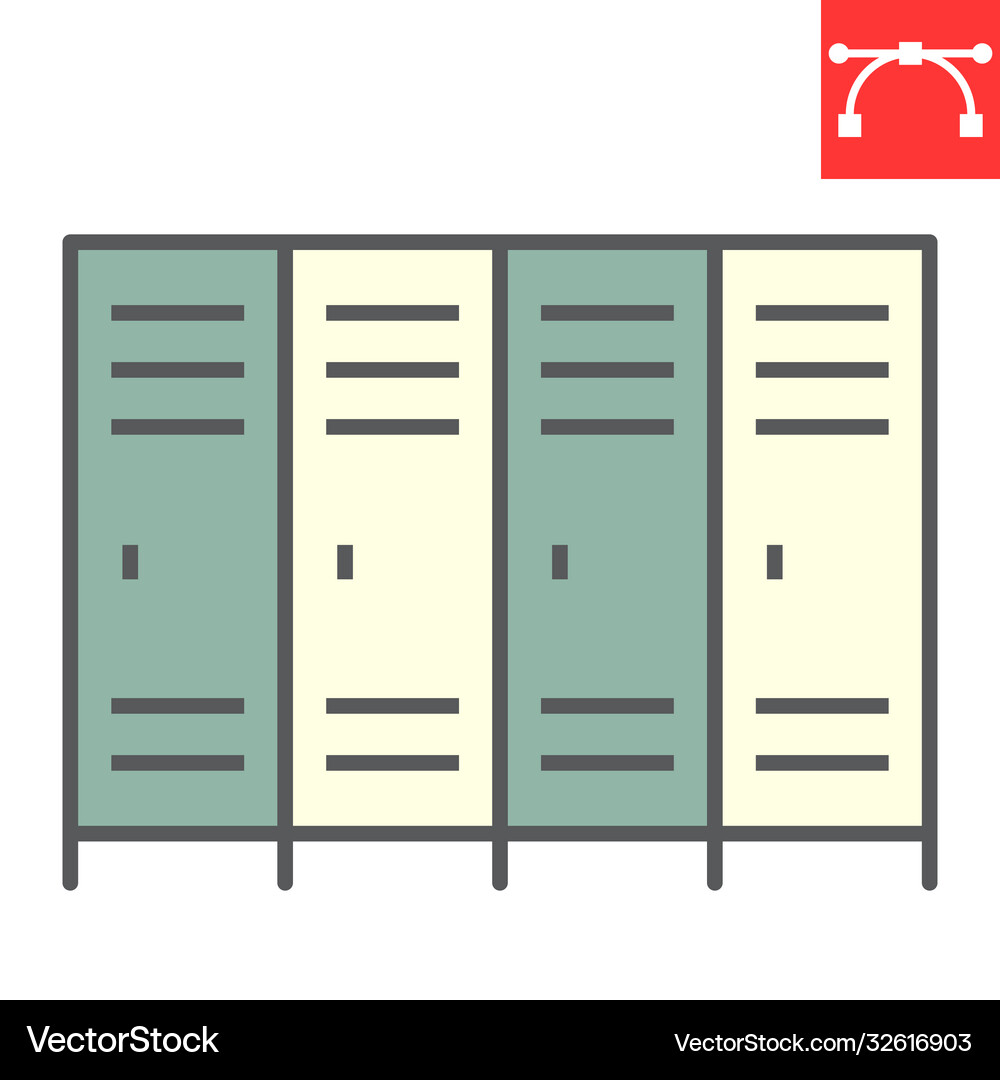 School lockers color line icon Royalty Free Vector Image