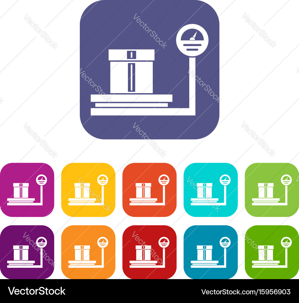 Shop scales icons set Royalty Free Vector Image