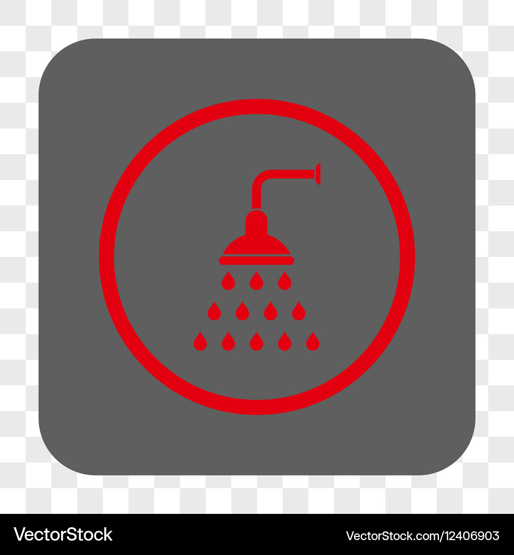Shower rounded square button Royalty Free Vector Image